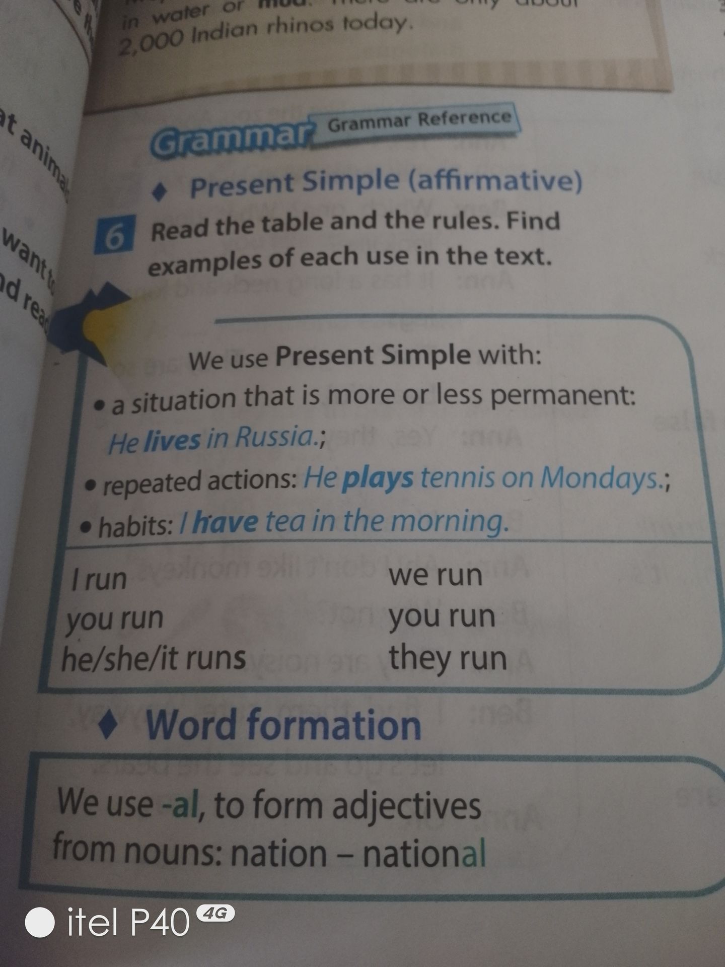 Present Simple (affirmative) 6 Read the table and the rules. Find ...